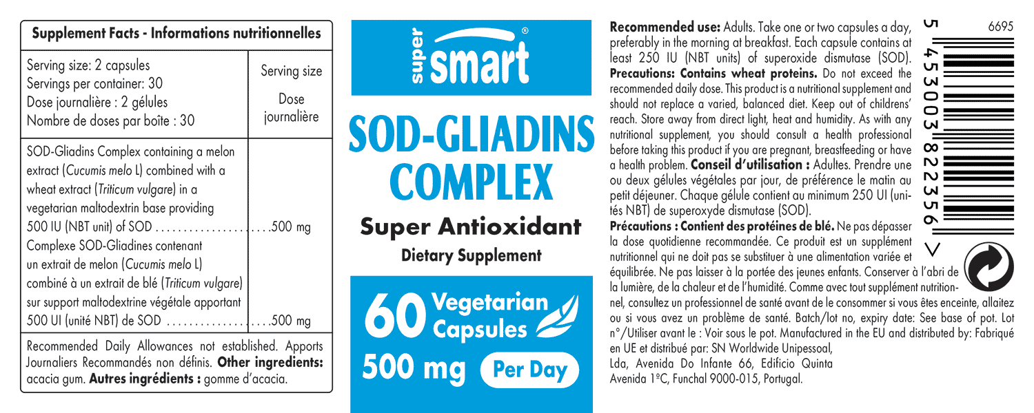 Buy SOD-Gliadins Complex, Superoxide Dismutase - Benefits