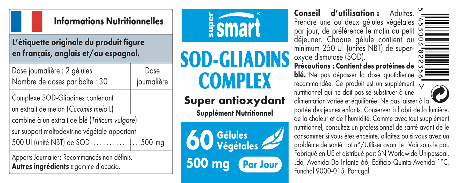 Complément de Superoxyde Dismutase (SOD) | SOD-Gliadin Complex