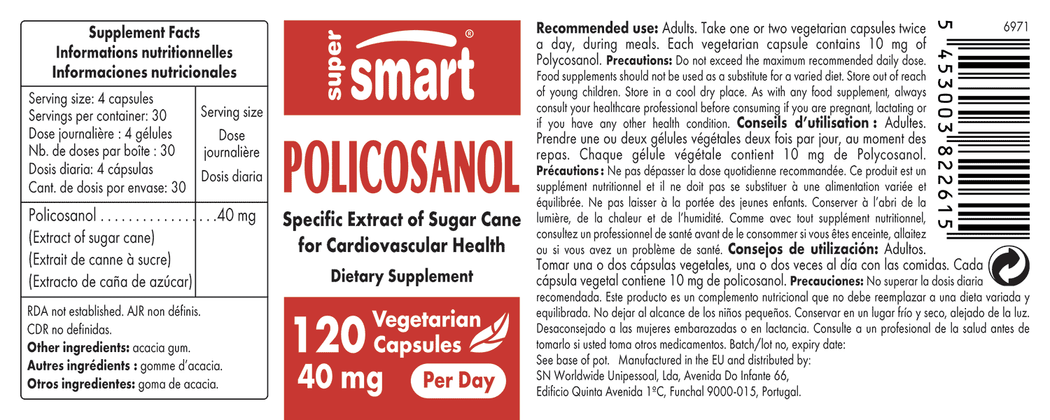 Buy Policosanol 120 Capsules, Natural Supplement - Benefits