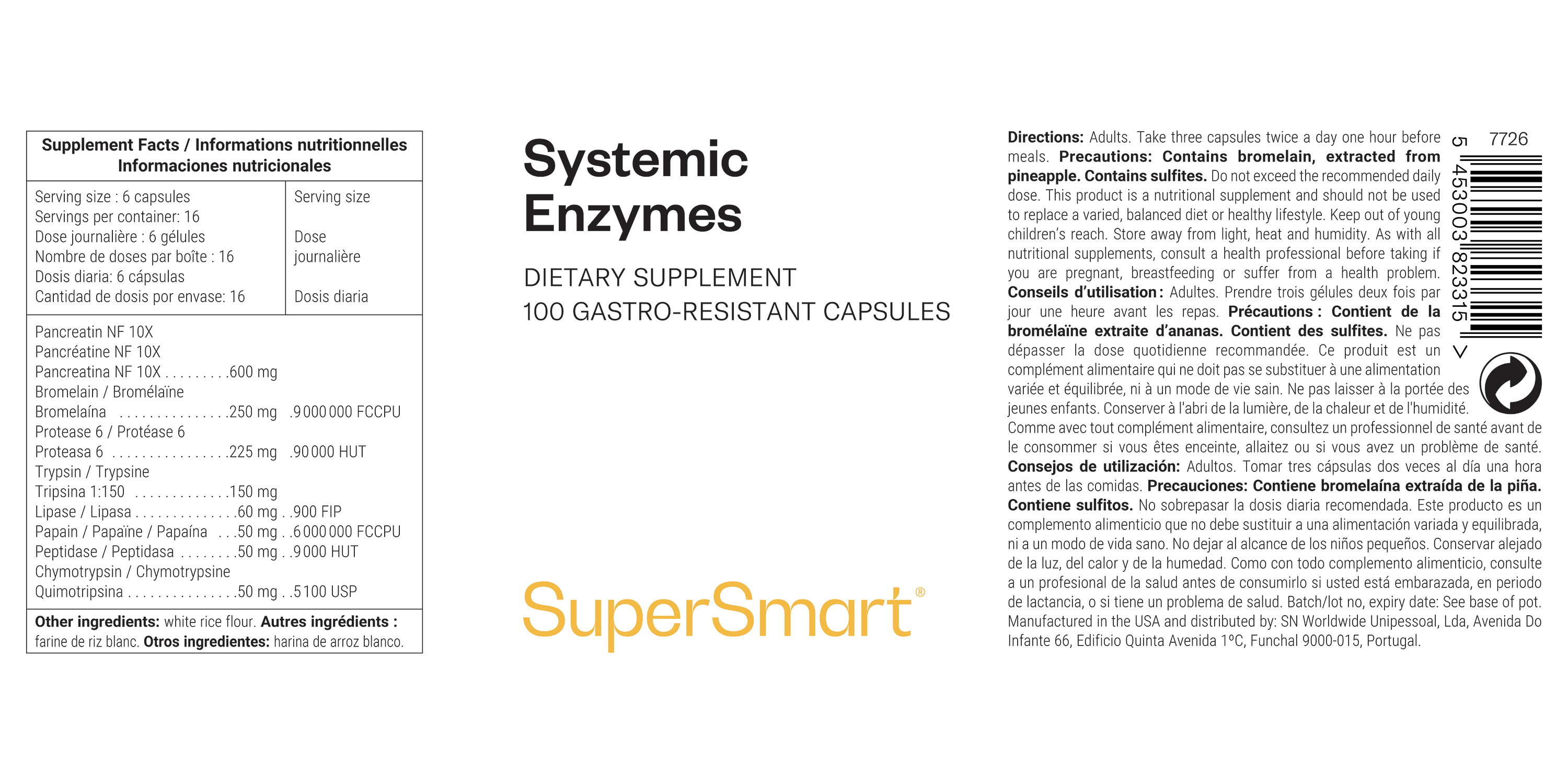 Systemic Enzymes - Complemento Natural de Enzimas Digestivos