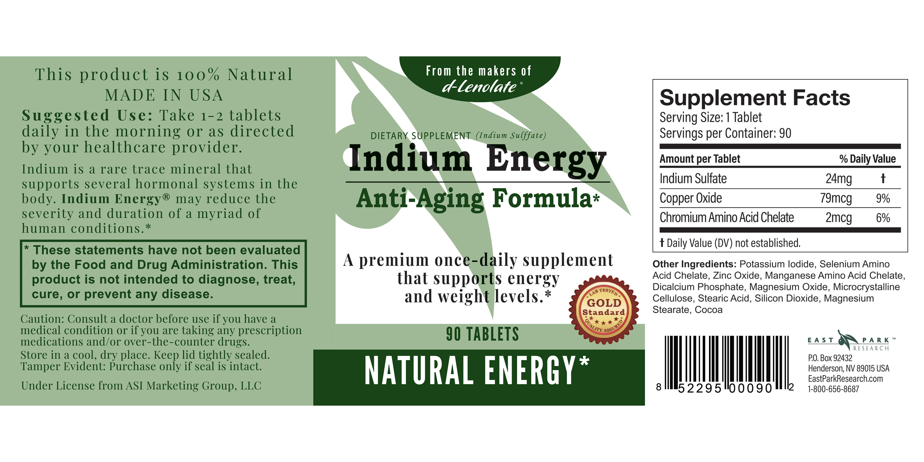 Buy Indium Energy®, Mineral Supplement - Benefits