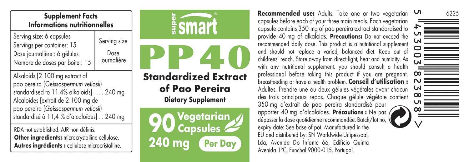 PP 40 : Complemento Alimenticio - Pao Pereira (Alcaloides)