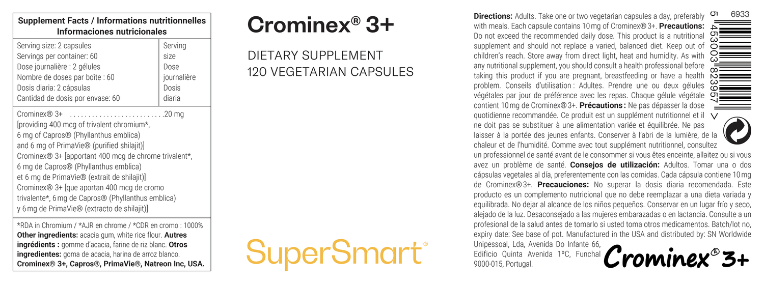 Crominex® 3+ | Complément Alimentaire de Chrome Trivalent