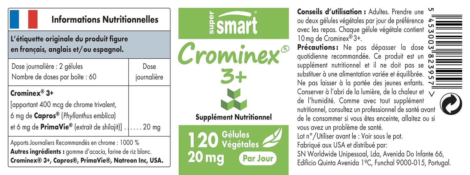 Crominex® 3+ | Complément Alimentaire de Chrome Trivalent
