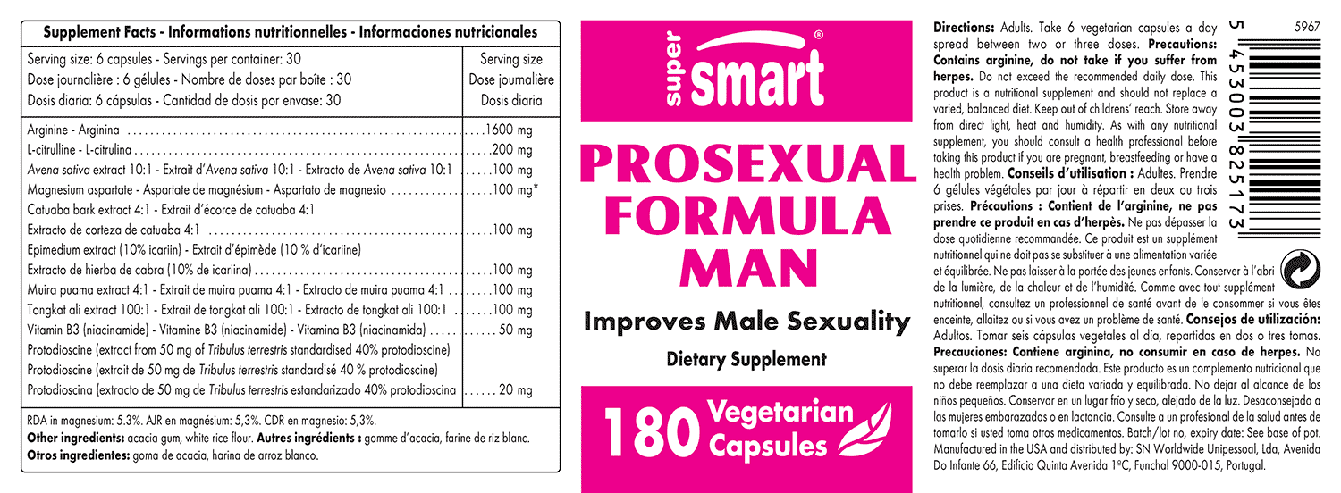 Prosexual Formula Man - Natural Supplement to Stimulate Male Sexuality
