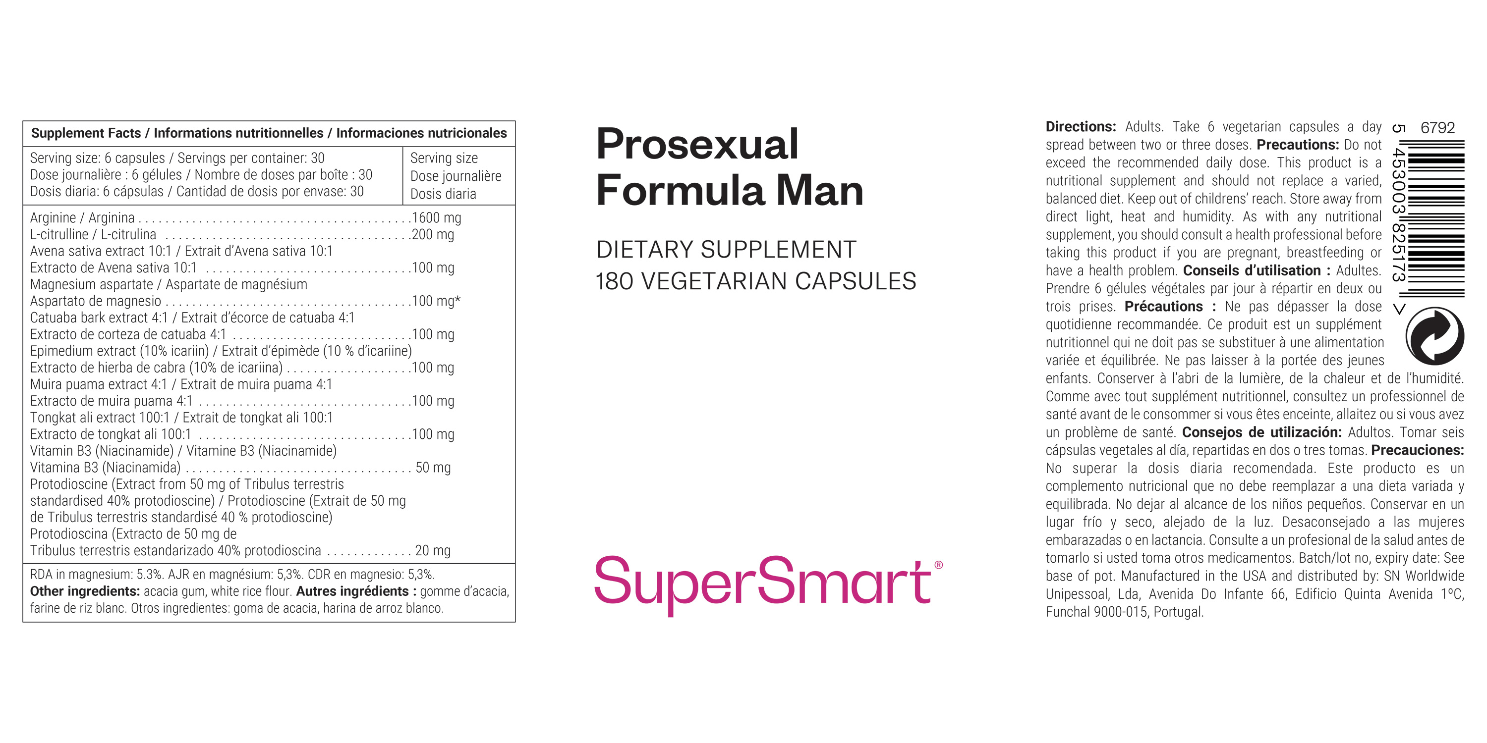 Prosexual Formula Man - Natural Supplement to Stimulate Male Sexuality