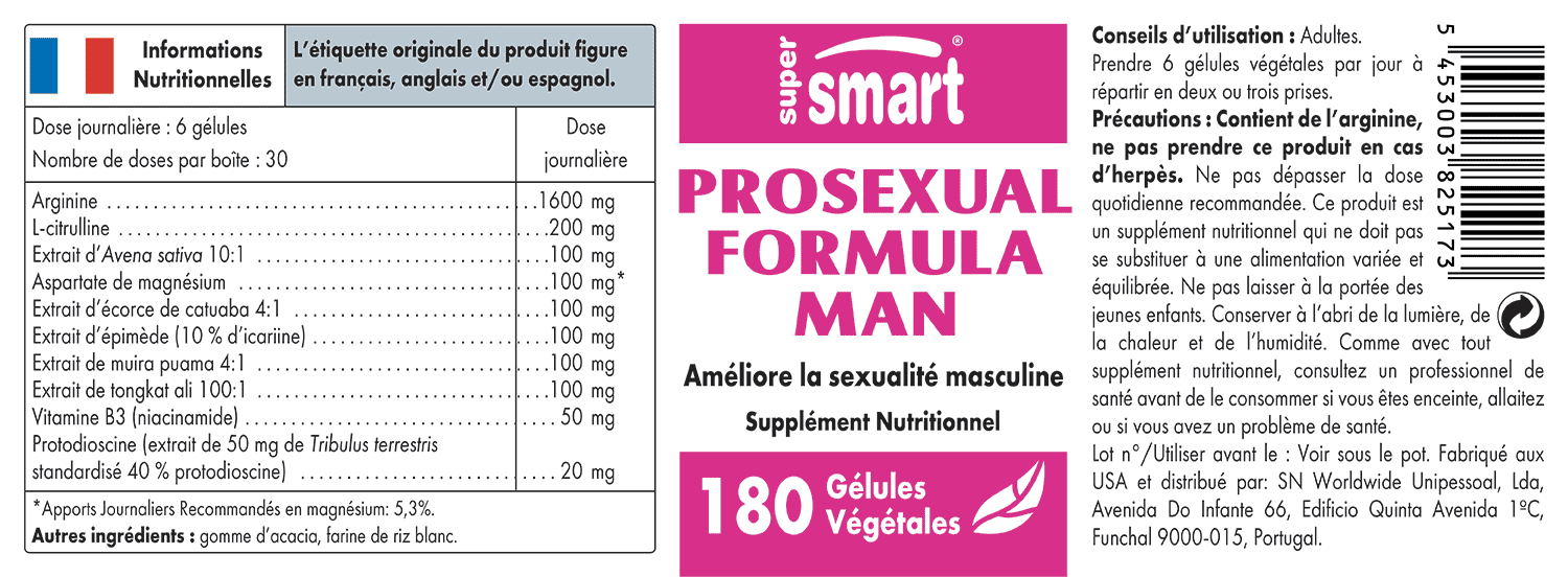 Prosexual Formula Man | Complément pour la Sexualité Masculine (Erection)