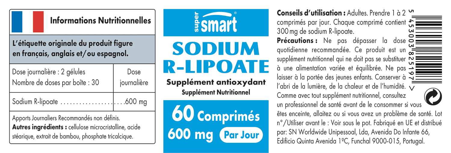 Sodium R-Lipoate 300 mg | Complément d'Acide Lipoïque à Forte ...