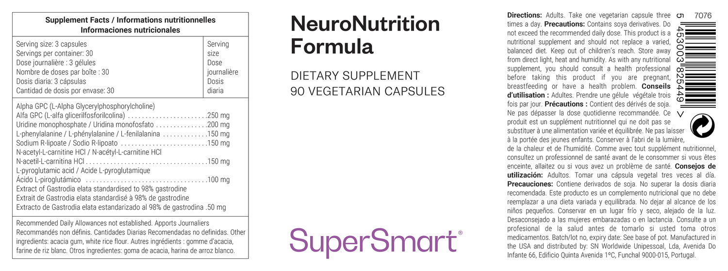Neuro-Nutrition Formula - Protects Brain Health & Cognitive Function