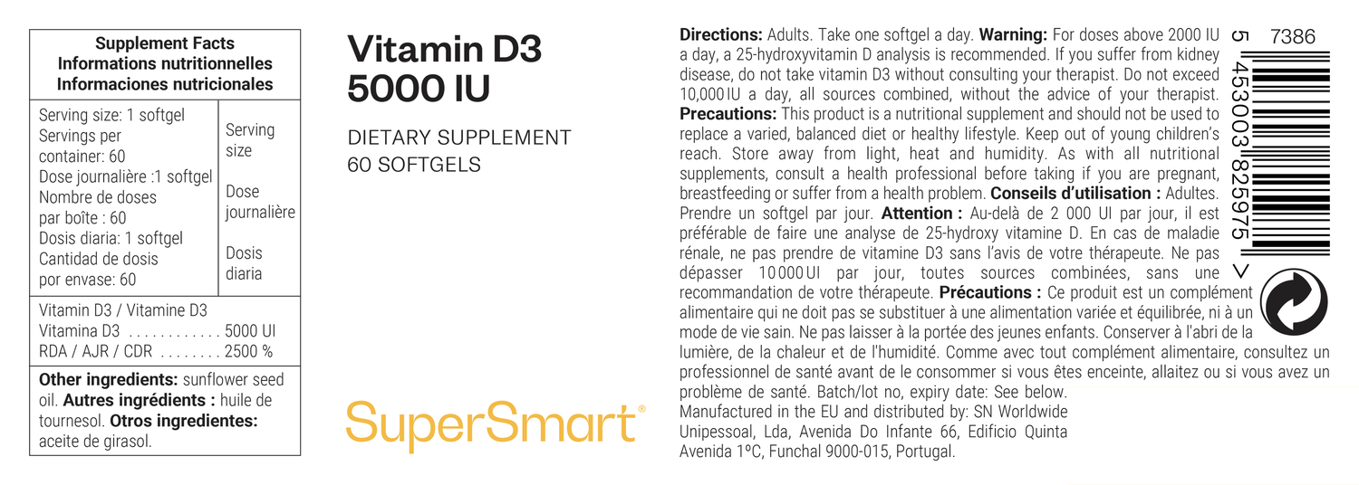 Complément de Vitamine D 5000 UI | Qualité Supérieure