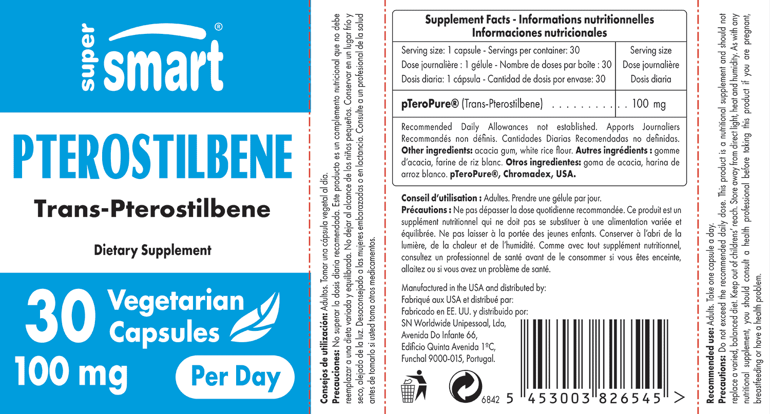 Pterostilbene - Provides Antioxidant & Anti-Inflammatory Benefits