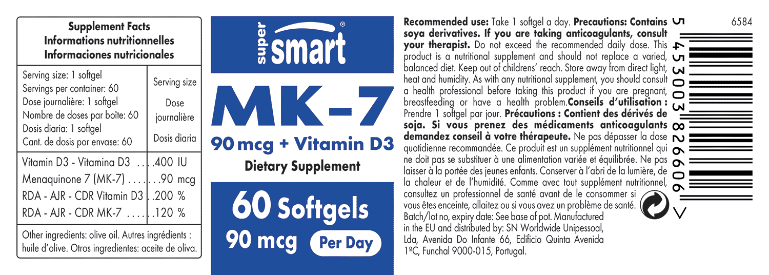 MK-7 90 mcg + Vitamin D3 - Synergistic Action to Support Bone Health