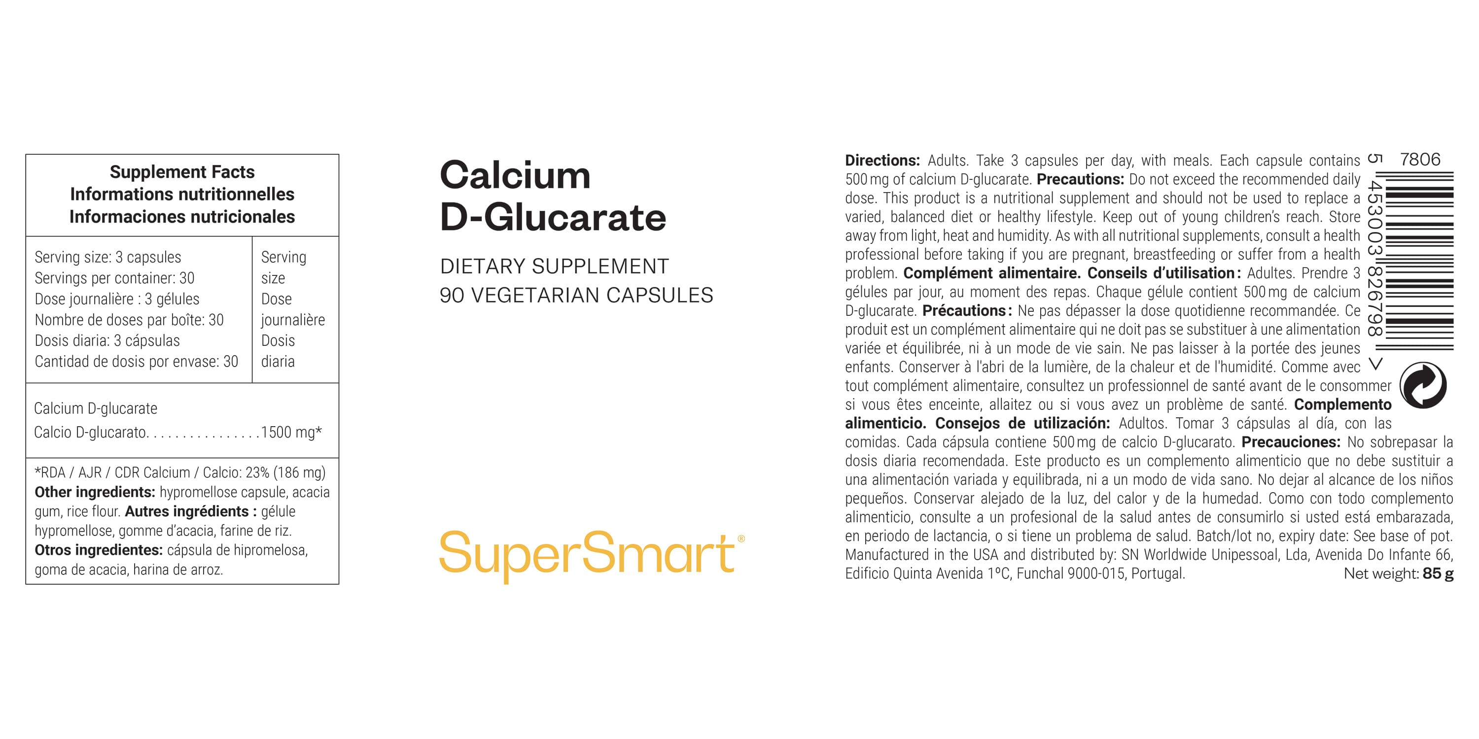 Calcium D-Glucarate - Detox Supplement to Help Eliminate Toxins