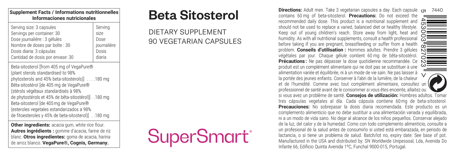 Beta-Sitosterol 60 mg | Complément de beta-sitostérols
