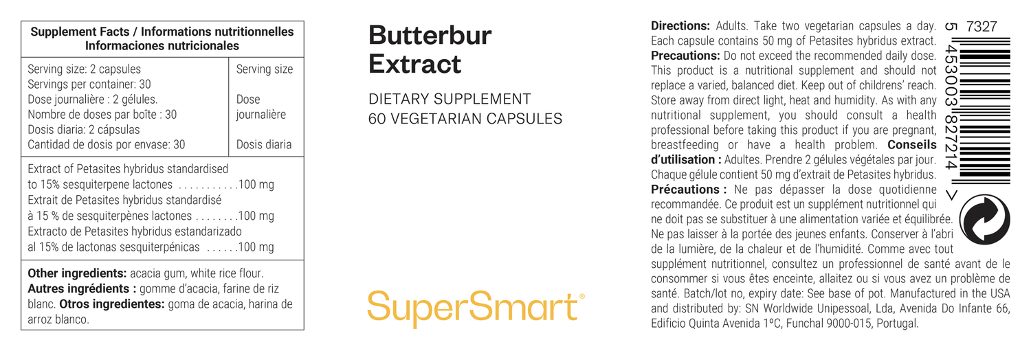 Butterbur Extract: Petasita Híbrida - Inflamación y Alergias