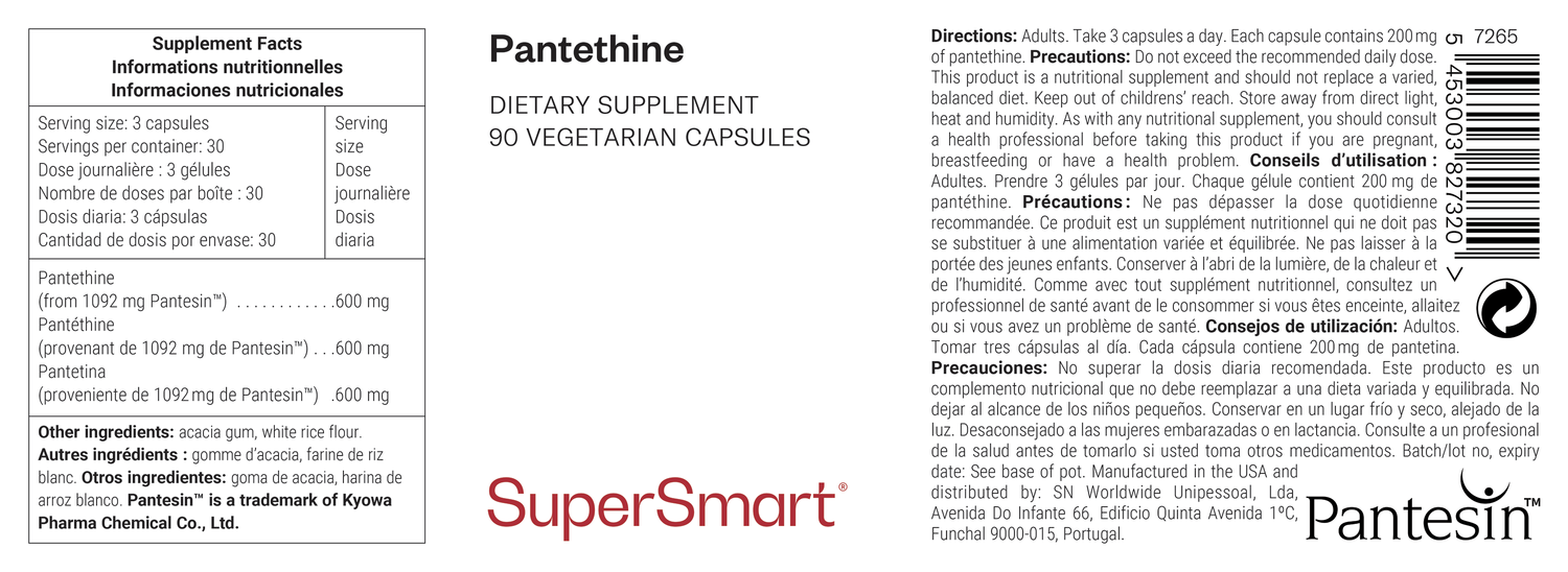 Pantethine 200 mg | Complément d'Acide Pantothénique (Vitamine B5)