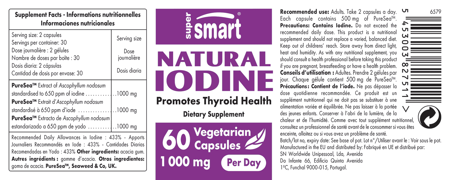 Natural Iodine 500 mg | Complément d'Iode Naturel (Ascophyllum nodosum)