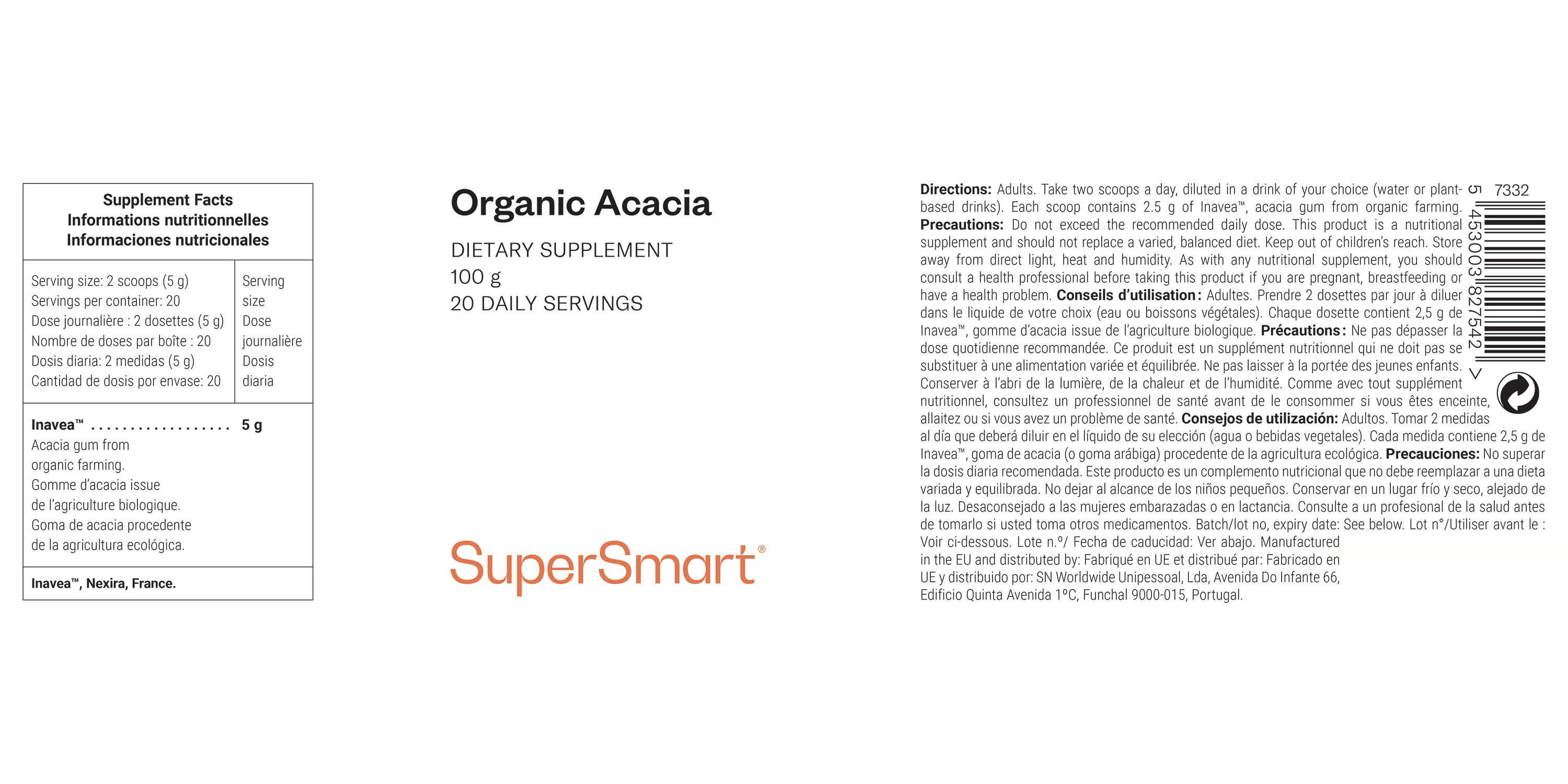 Organic Acacia - 100% Natural Soluble Fibre for Digestive Health