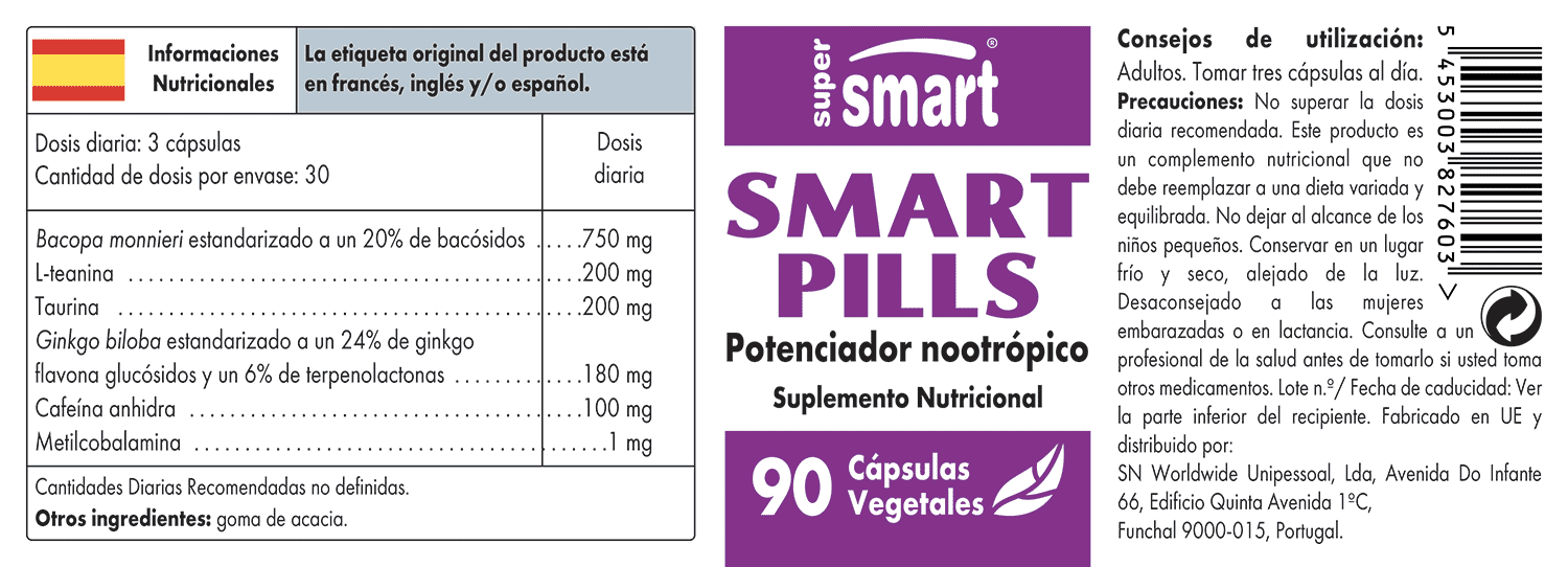 Smart Pills | Fórmula de Estimulación Cerebral Excepcional | Nootrópica