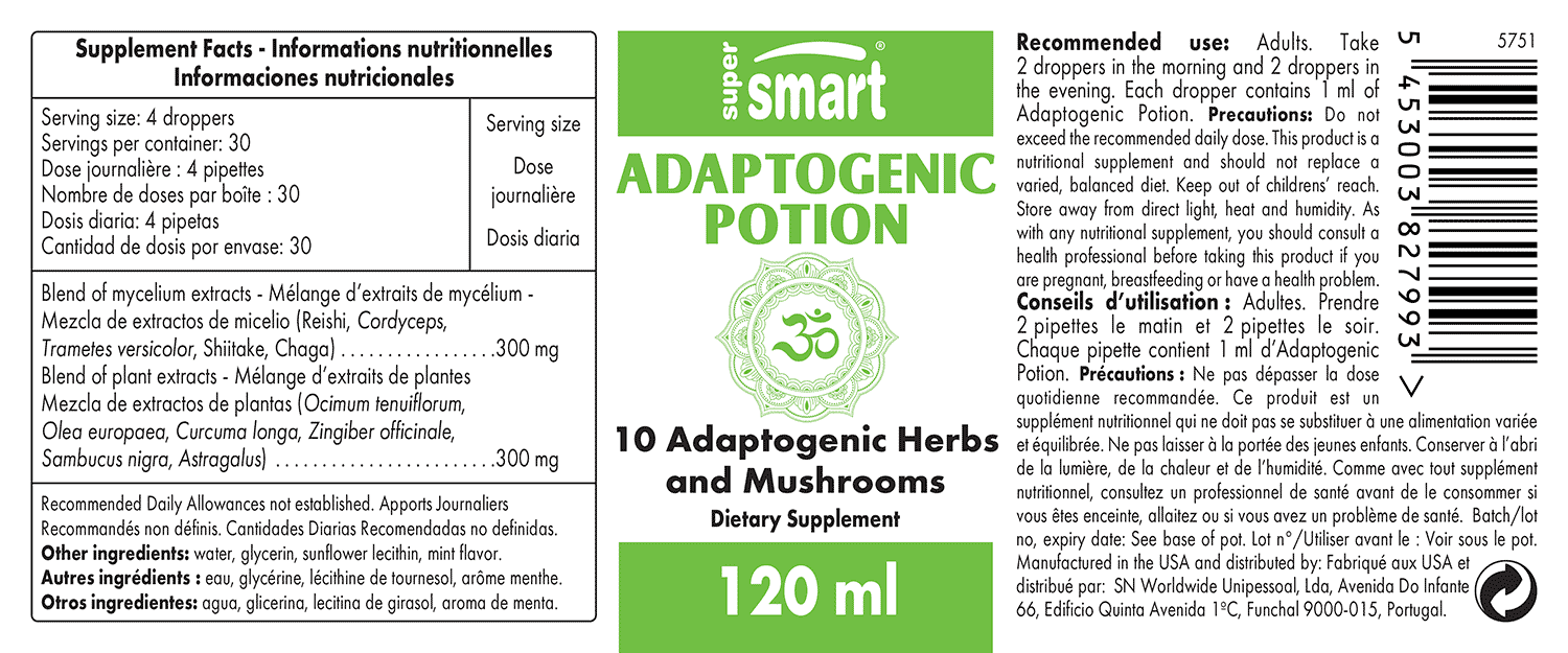 Adaptogenic Potion : complemento ayurvédico estimulante de la inmunidad y antiestrés