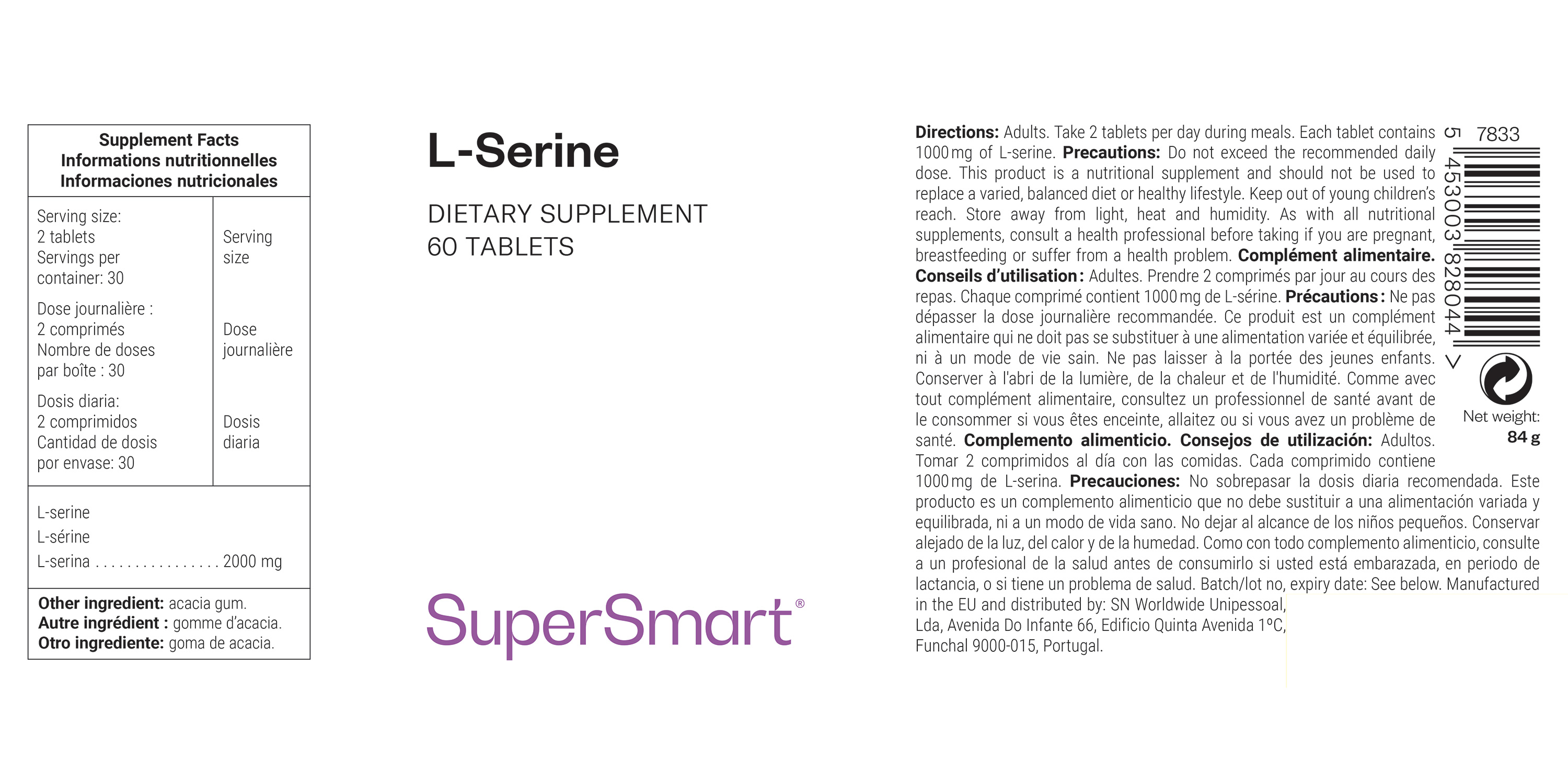 L-Serine – Suplemento de serina de referência – Benefícios e dosagem