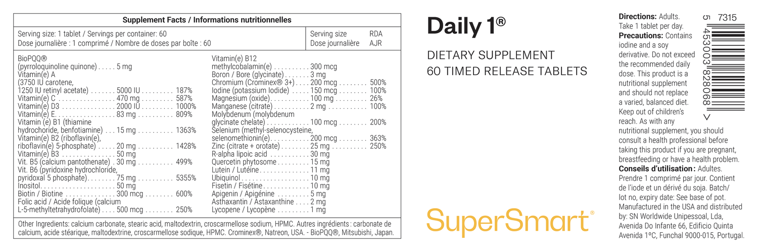 Daily 1: Complejo Multivitamínico de Referencia - 1 Comprimido al Día
