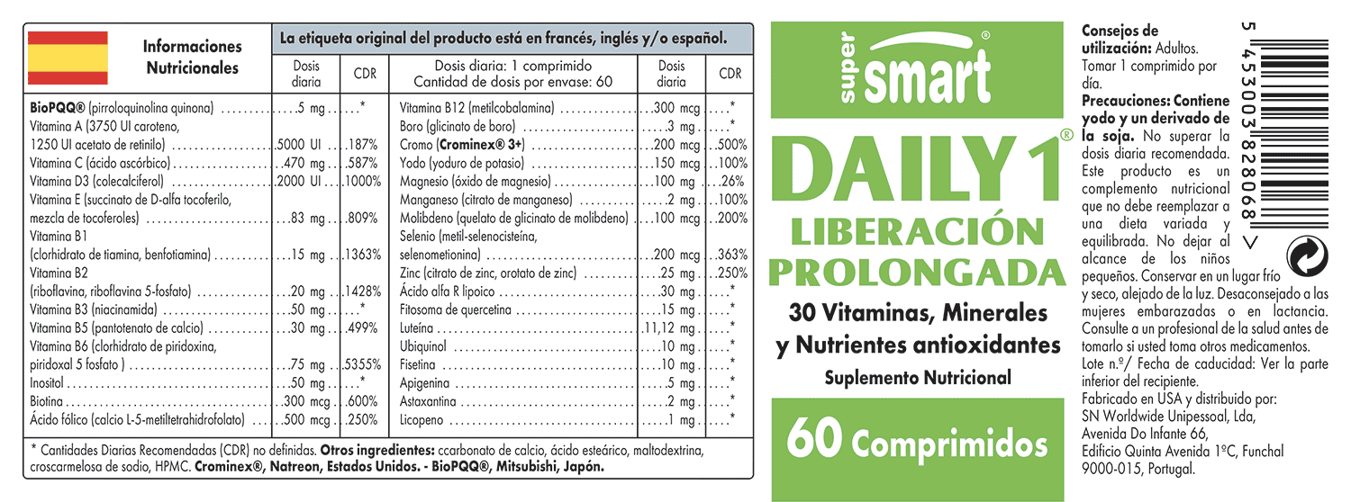 Daily 1: Complejo Multivitamínico de Referencia - 1 Comprimido al Día