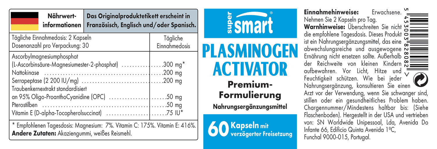 Plasminogen Activator, Referenz-Ergänzungsmittel gegen verstopfte Arterien