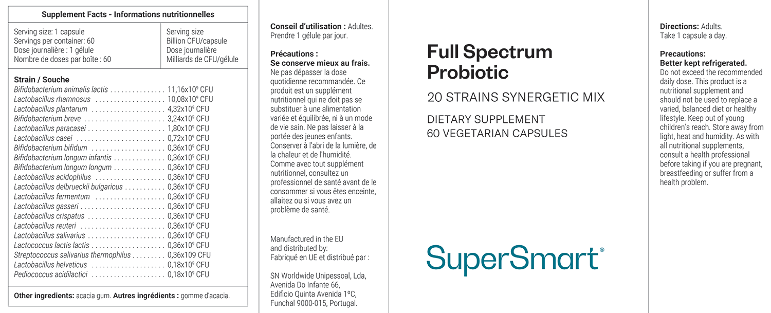 Full Spectrum Probiotic Formula : Probiotique Complet - Bienfaits